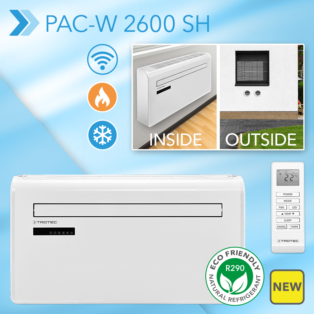NEW Wall mounted Air Conditioner PAC W 2600 SH Monoblock 4 in 1 Air