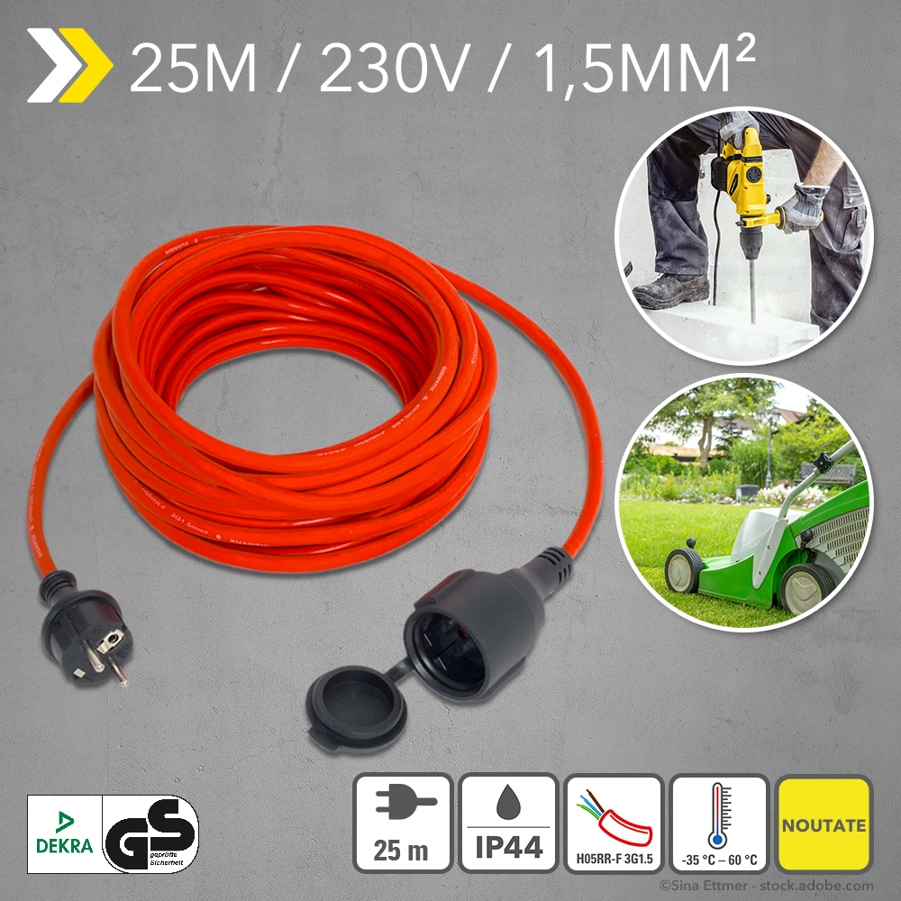NOUTATE Prelungitorul de calitate de 25 m / 230 V: perfect pentru ...